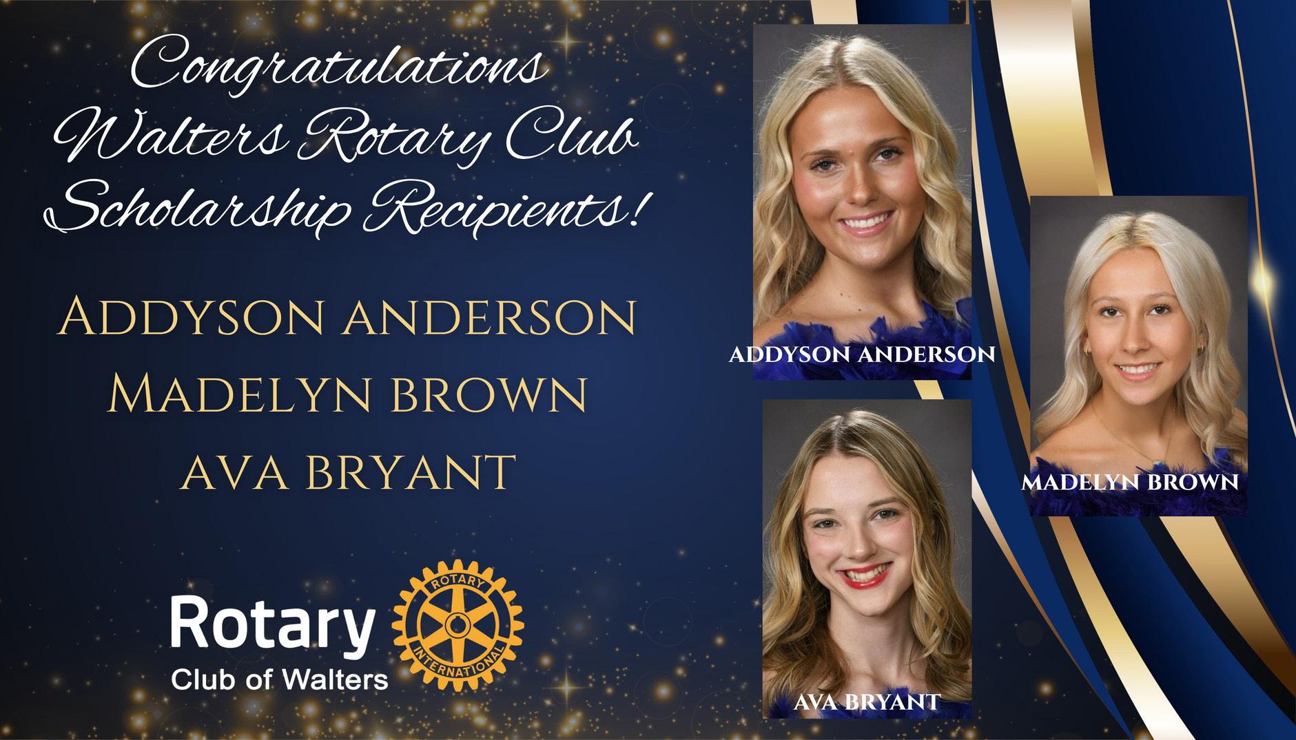 Walters Rotary Club Scholarship Recipients – Walters Herald